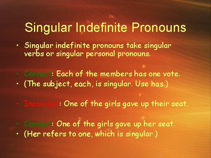 Indefinite Pronouns LC 1 2 Students should be