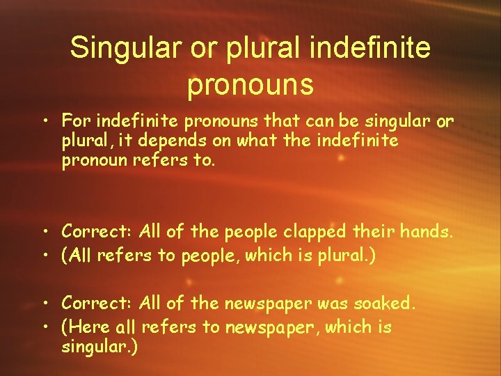 Indefinite Pronouns LC 1 2 Students should be