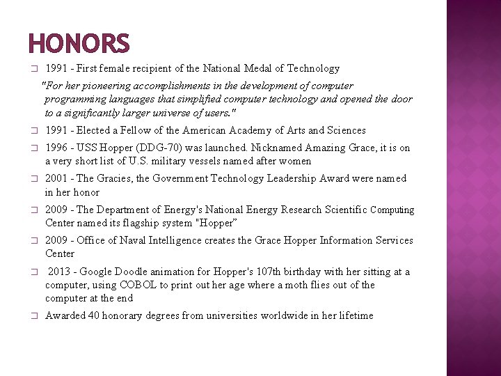 SPOTLIGHT ON GRACE HOPPER DECEMBER 9 1906 JANUARY