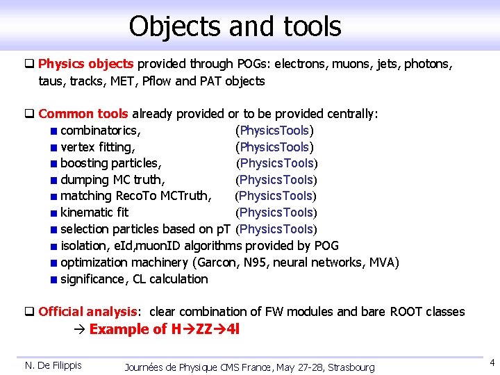 Example of a CMS benchmark analysis chain N