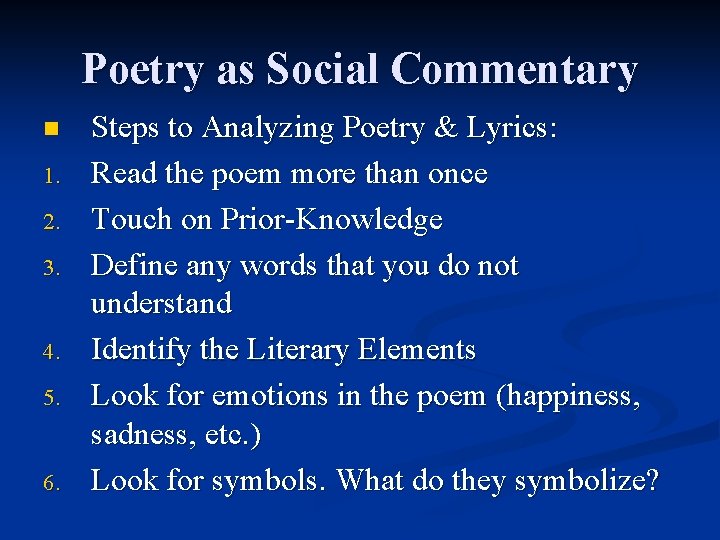 Poetry Do Now Using the Word Web what