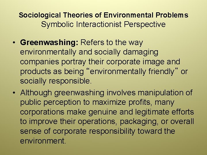 Chapter 13 Environmental Problems The world will no