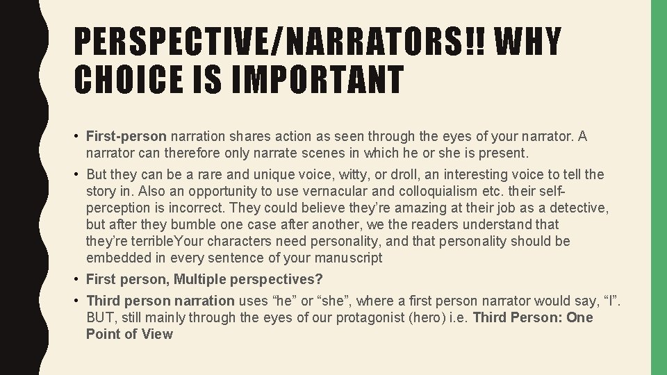 Aims and objectives Perspective making sure the voice