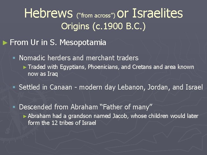 The Phoenicians and The Hebrews 1830 B C