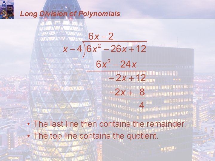Remainder and Factor Theorems Some basics A polynomial