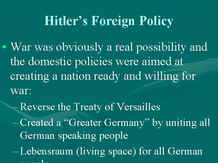 Foreign Policies of Hitler Regional and Global Impact