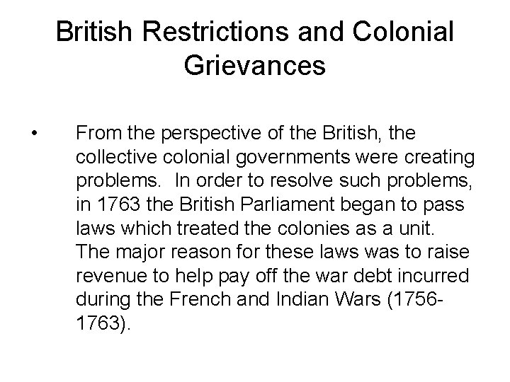 CHAPTER 2 THE CONSTITUTION The Colonial Background Conditions