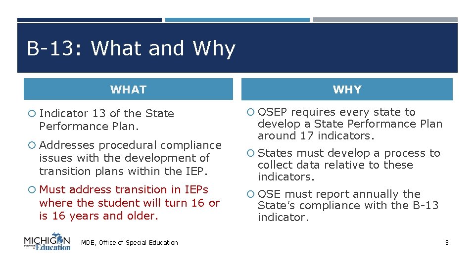 B13 Data Collection Checklist and Manual Updates MDE