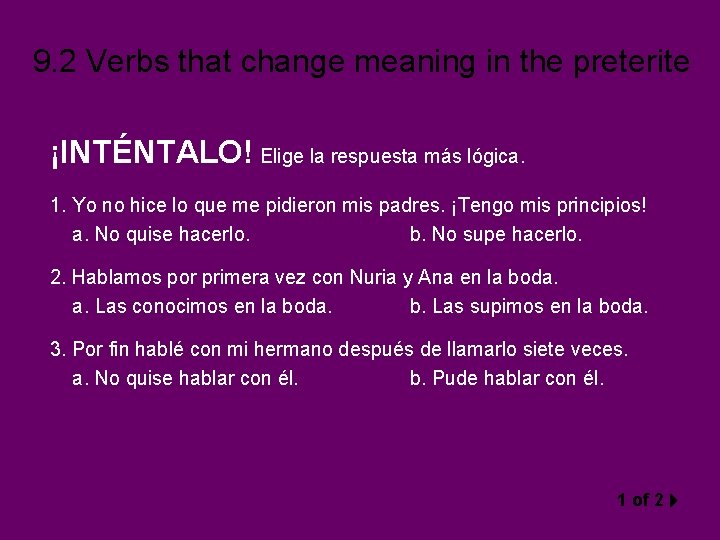 9 2 Verbs that change meaning in the