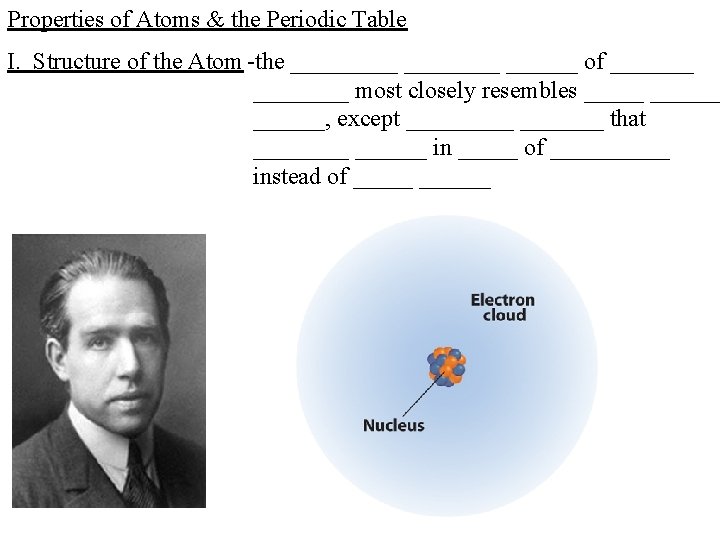Properties of Atoms the Periodic Table I Structure