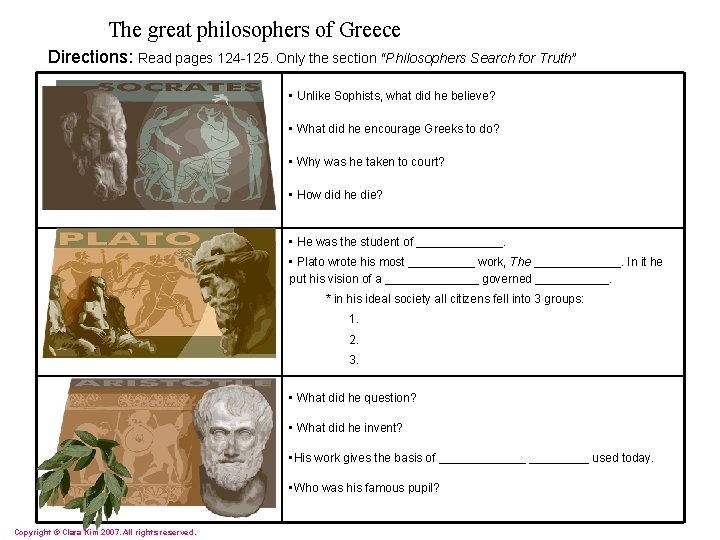 Name Period Contributions of Greek Culture to Western