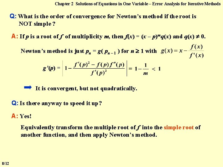 Chapter 2 Solutions of Equations in One Variable