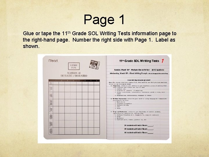 SOL Writing Notebook English 11 Building an SOL