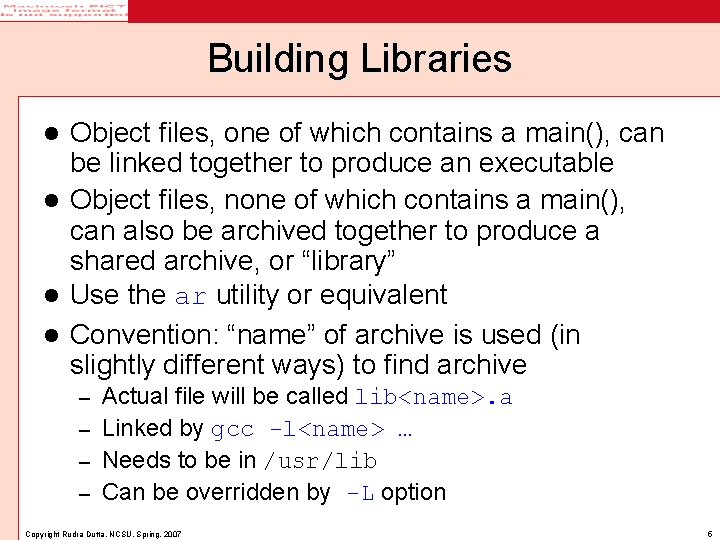 Debugging Build and Version Control Rudra Dutta CSC