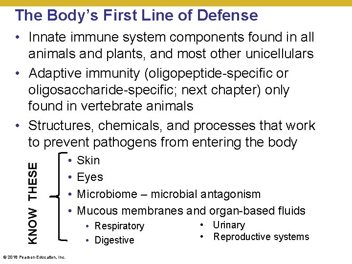 Microbiology Chapter 15 Innate Immunity 2018 Pearson Education
