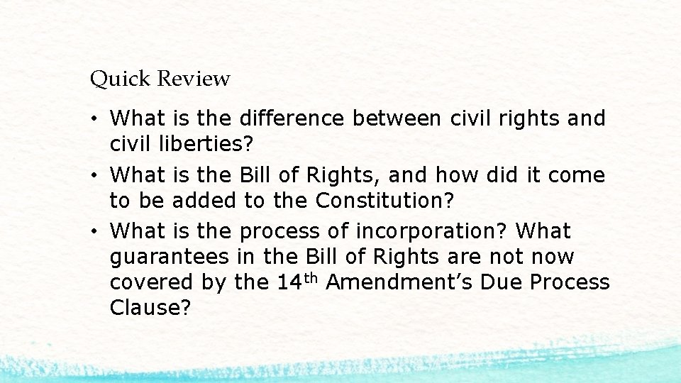 Civil Liberties Civil Rights What are the differences