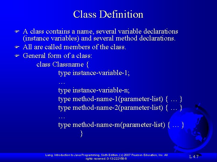 Chapter 2 OOP Characteristics F Class F Objects