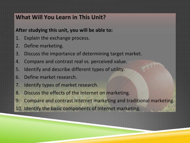 SPORTS ENTERTAINMENT MARKETING Unit 1 Basic Principles of