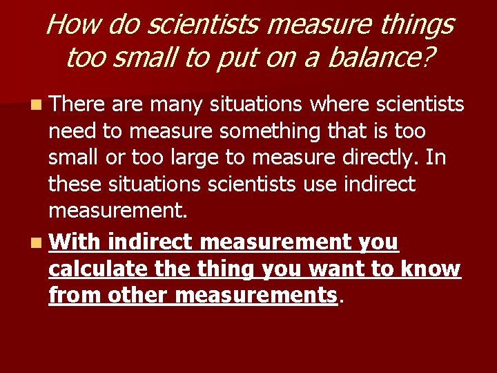 3 B Mass and Indirect Measurement Lab Experiment
