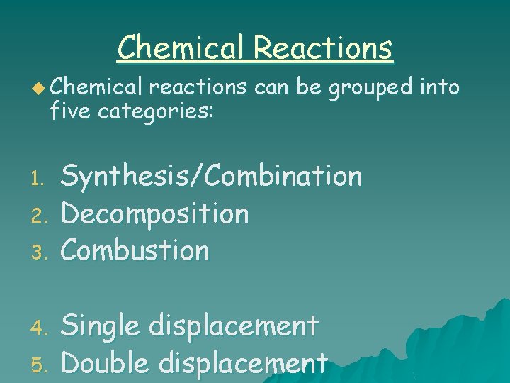 3 2 Synthesis Decomposition and Combustion Reactions Chemical