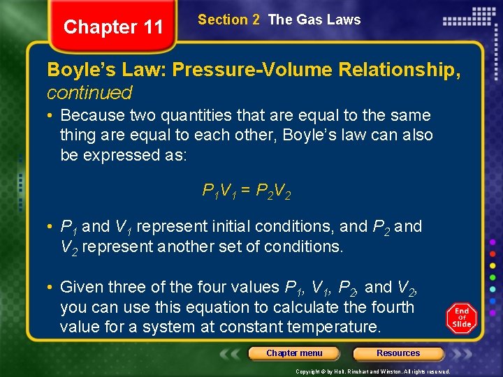 Chapter 11 Section 2 The Gas Laws Objectives