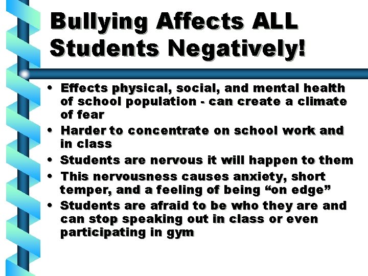 Seventh Grade AntiBullying Curriculum Why Bullying Behavior is