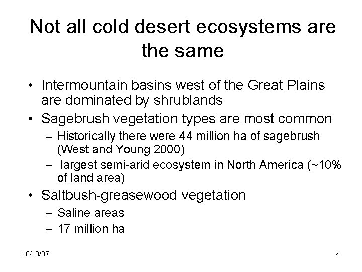 Cold Temperate Desert Shrublands Reading Knight Ch 6