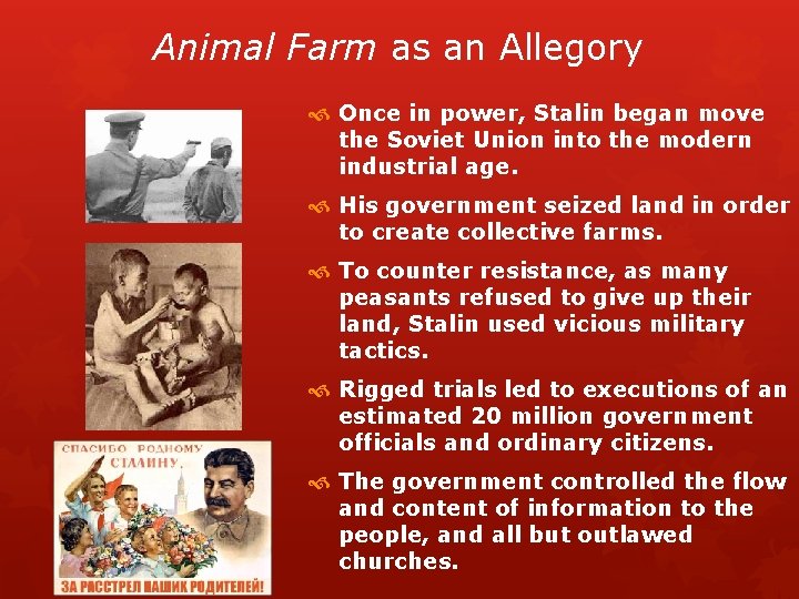 Animal Farm By George Orwell Background Many of
