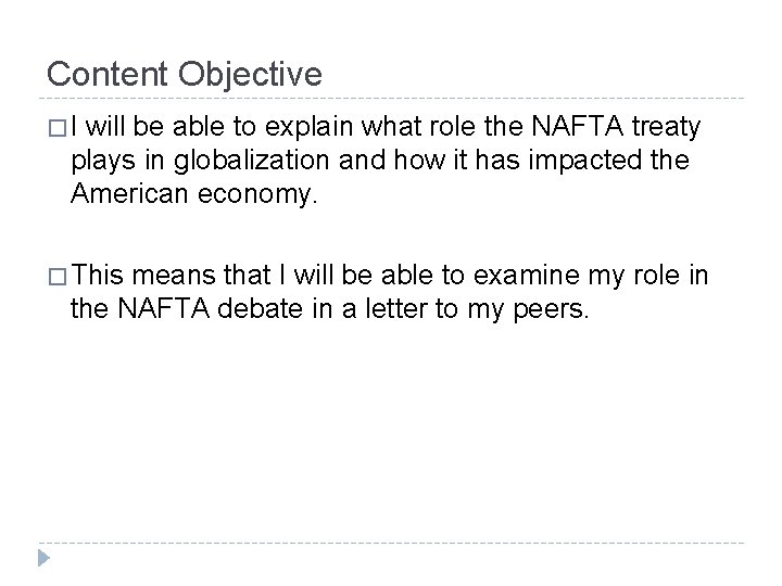 After learning about NAFTA the last two days