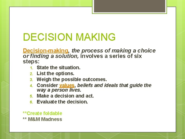 HEALTH SKILLS THE FOUNDATION CHAPTER 2 CHAPTER OBJECTIVES