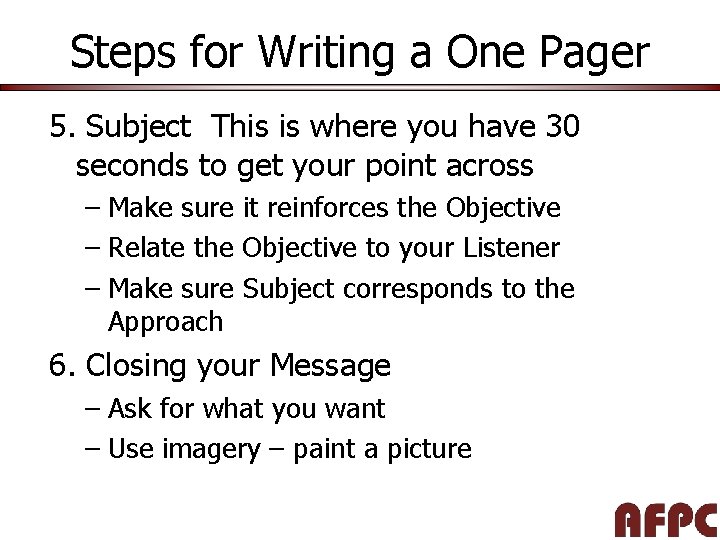 Communication with Congress One Pager Background Information Written