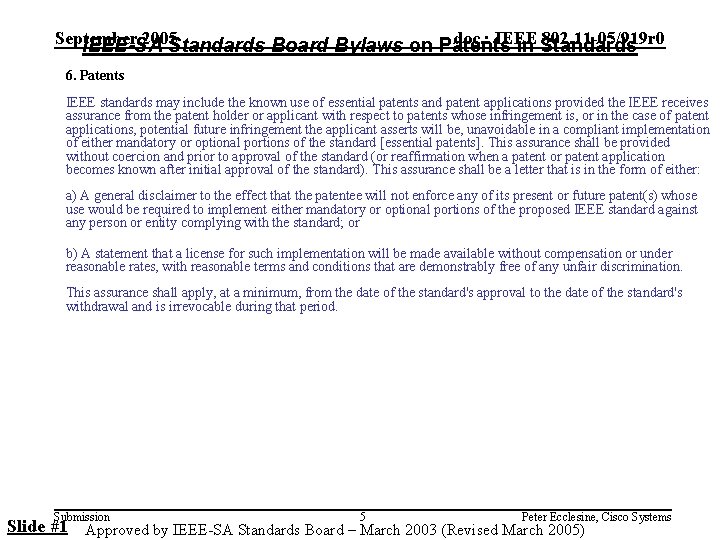 September 2005 doc IEEE 802 11 05919 r