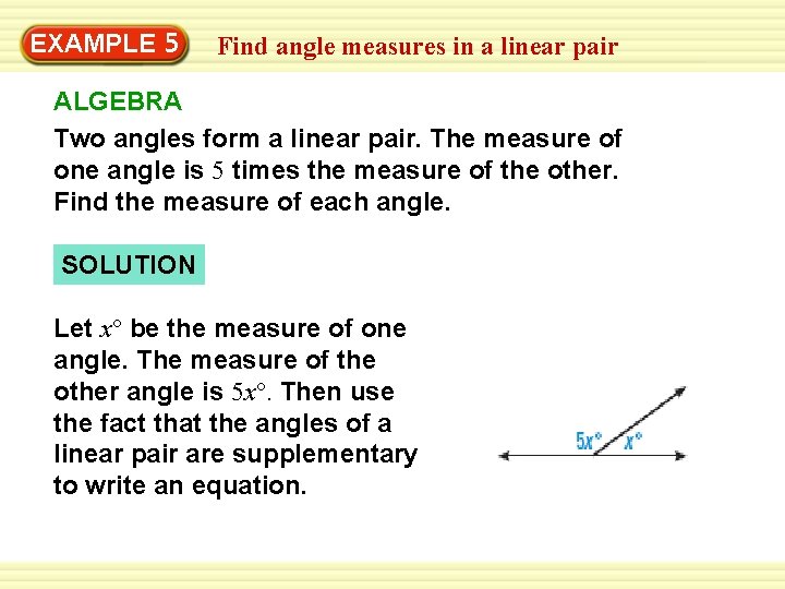 WarmUp Exercises Lesson 1 5 Describing Angle Pair