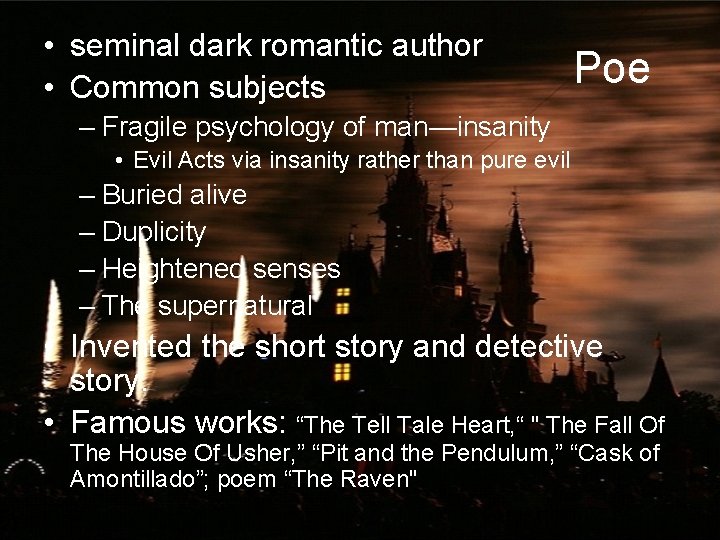Dark Romanticism Adapted from Mr Y Graphics by