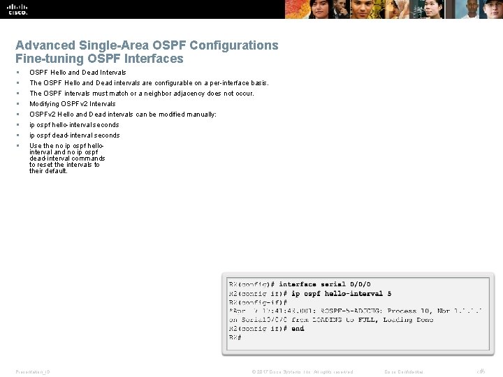 Instructor Materials Chapter 10 OSPF Tuning and Troubleshooting