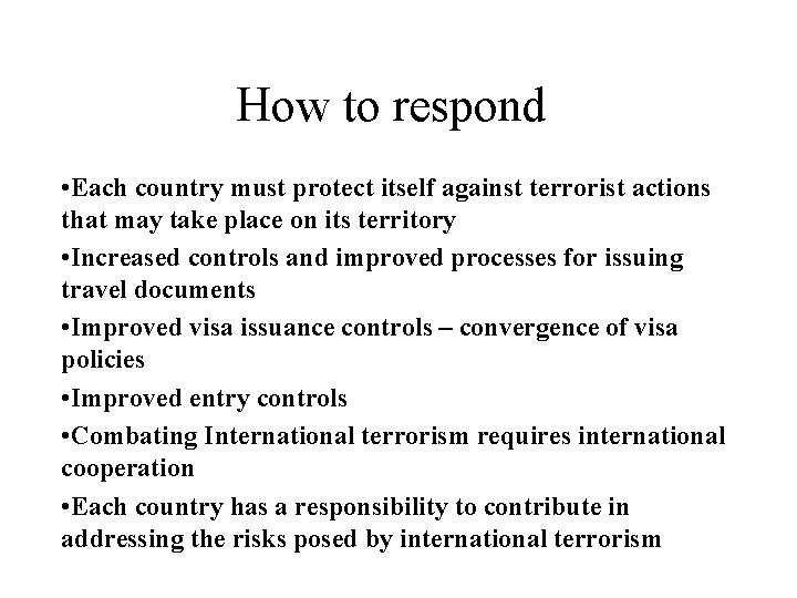 Combating International Terrorism A Multiple Borders Approach Through