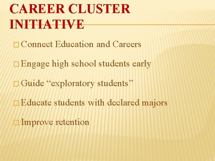 AN INNOVATIVE APPROACH TO PROMOTING STUDENT RETENTION BUILDING