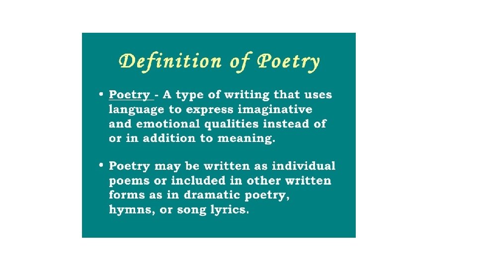Year 7 English Introduction to poetry Book 3