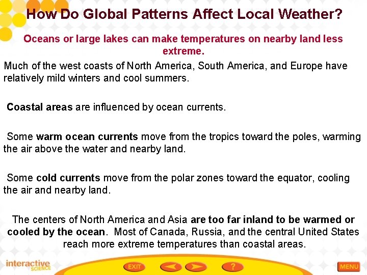 Weather Factors Global Patterns 5 3 Vocabulary 5