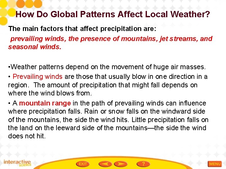 Weather Factors Global Patterns 5 3 Vocabulary 5
