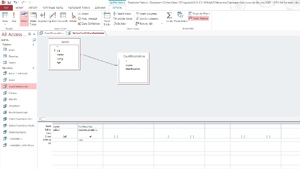 Access Query Builder Building Queries with the Principle