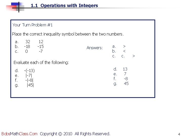 1 1 Operations With Integers In Algebra It