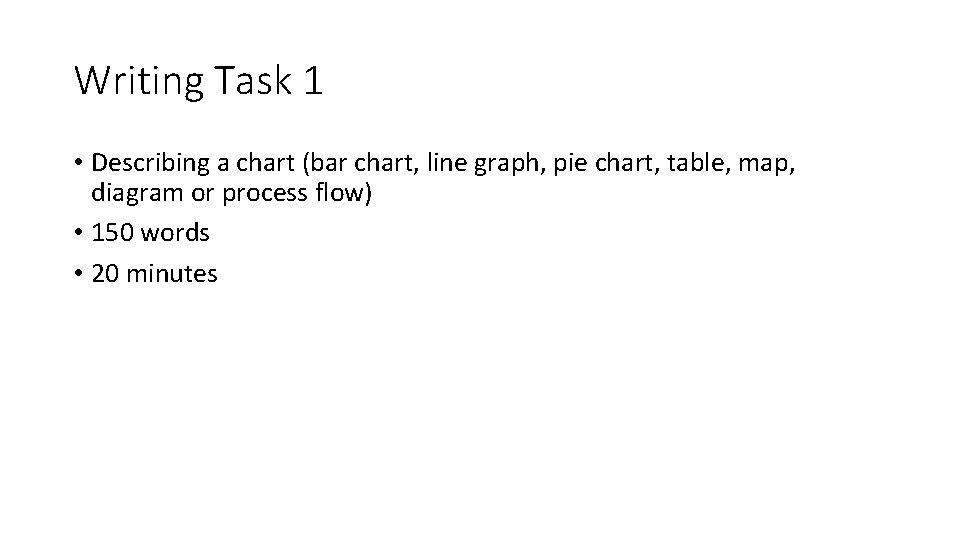 IELTS WRITING TASK 1 Describing a chart Strategies