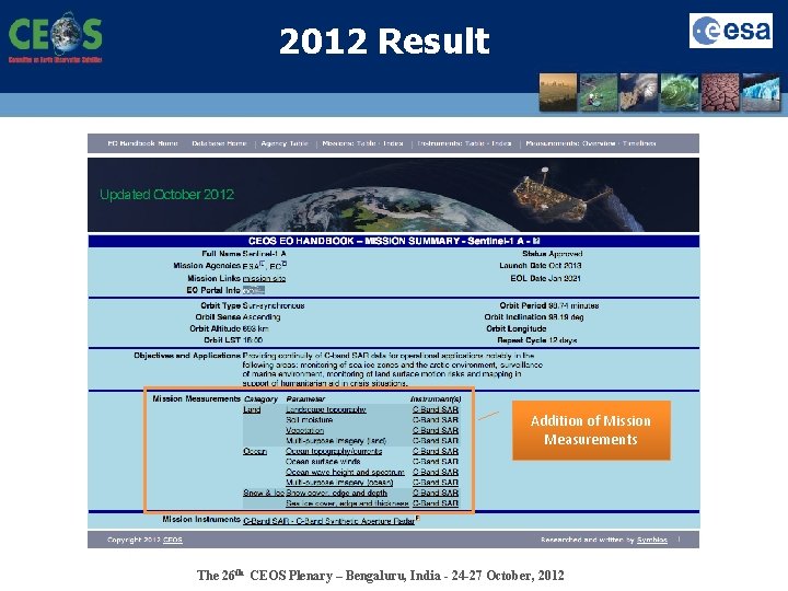 The CEOS MIM Database EO Handbook 2012 G
