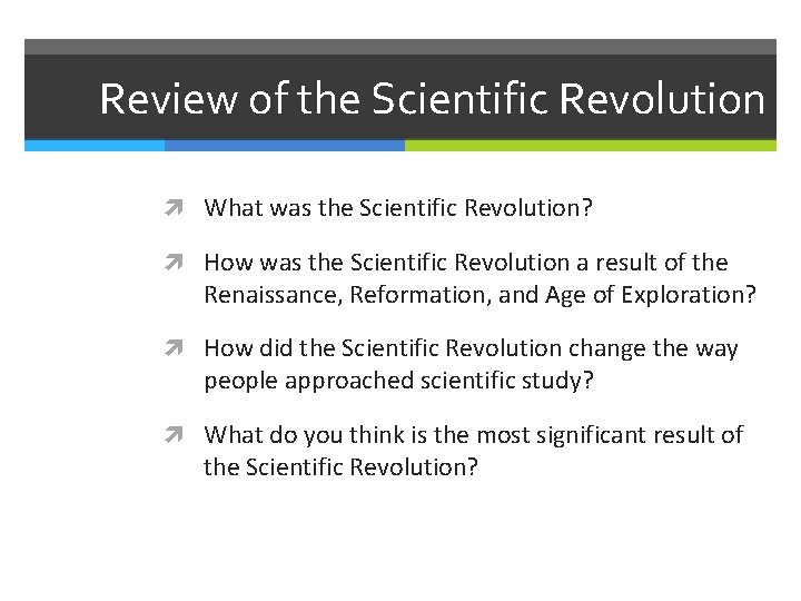 Absolute Monarchy The Scientific Revolution Age of Enlightenment