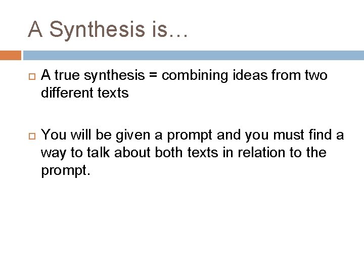 SYNTHESIS Part B and C What is a