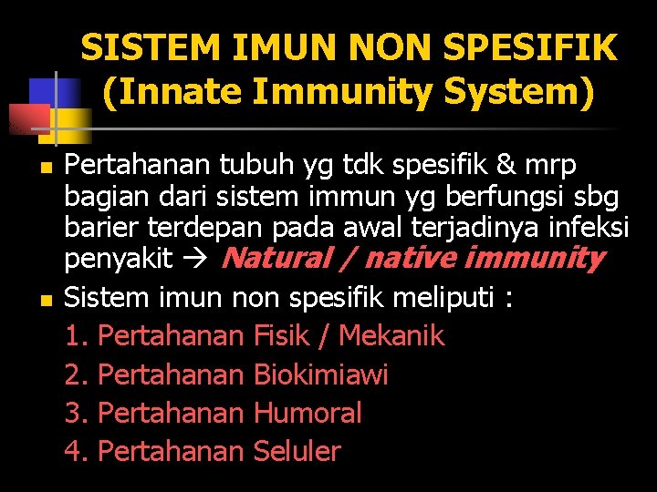 KIMIAWI SISTEM KEKEBALAN IMUNOKIMIA Oleh Yudi Purnomo M