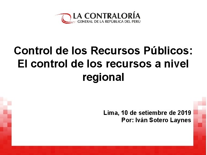 Control de los Recursos Pblicos El control de