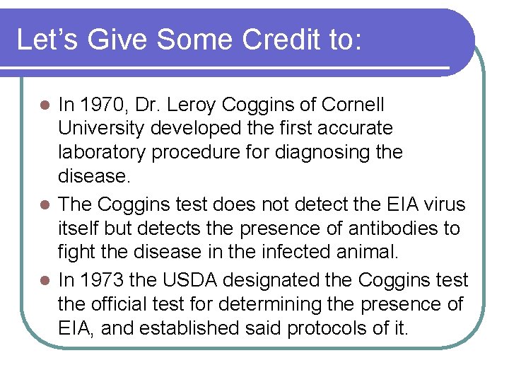 EIA Equine Infectious Anemia What is EIA Equine