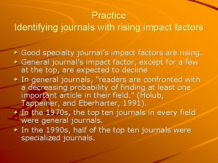 How to target journals Dr Steve Wallace Outline